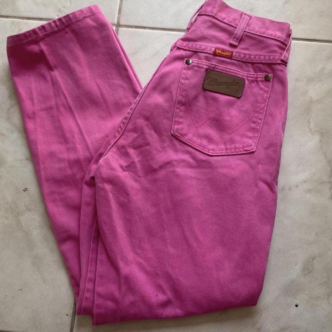 HOT PINK WRANGLER JEANS Barbie pink - Depop