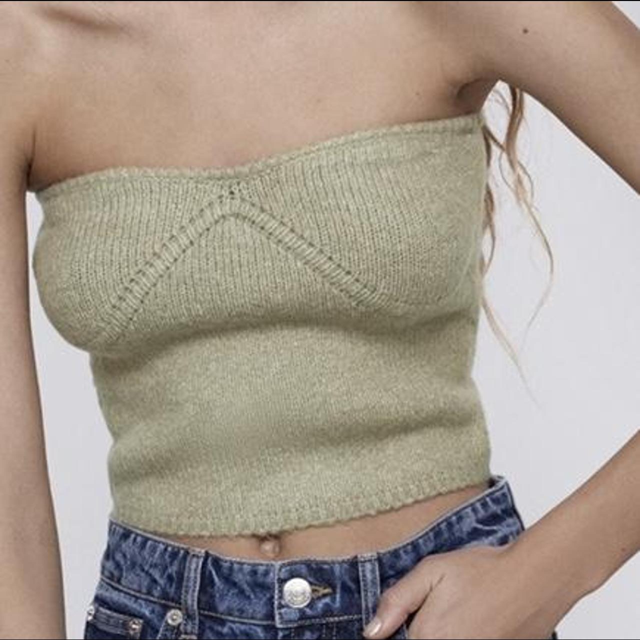 ZARA knit corset style tube top, in perfect... - Depop