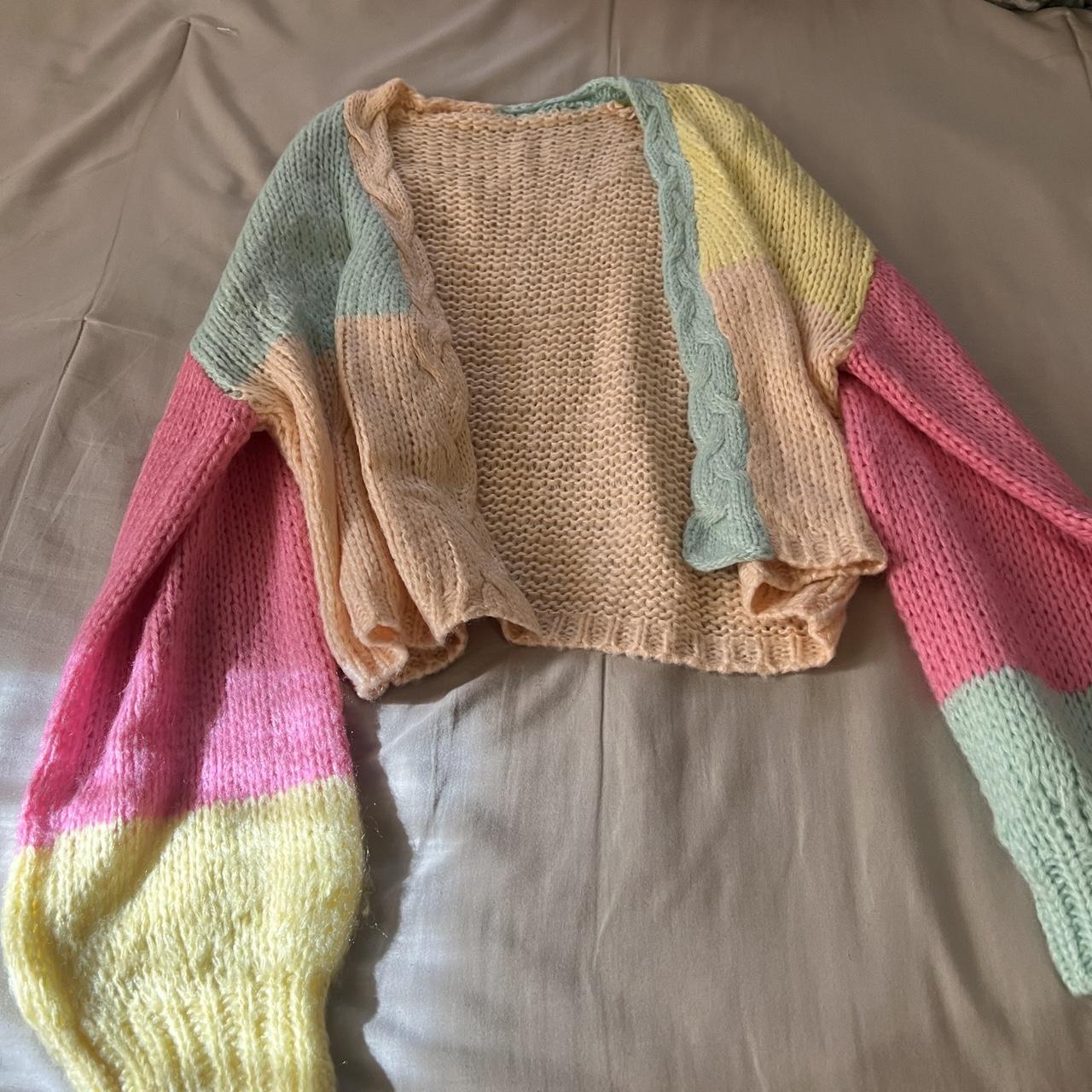 multi-color cardigan - Depop