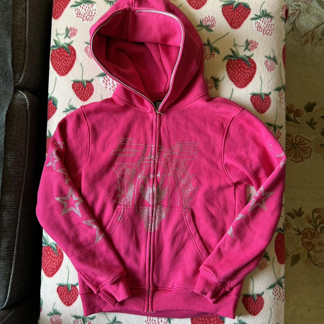 Demon Basement Bright Pink Rhinestone Bedazzled... | Depop
