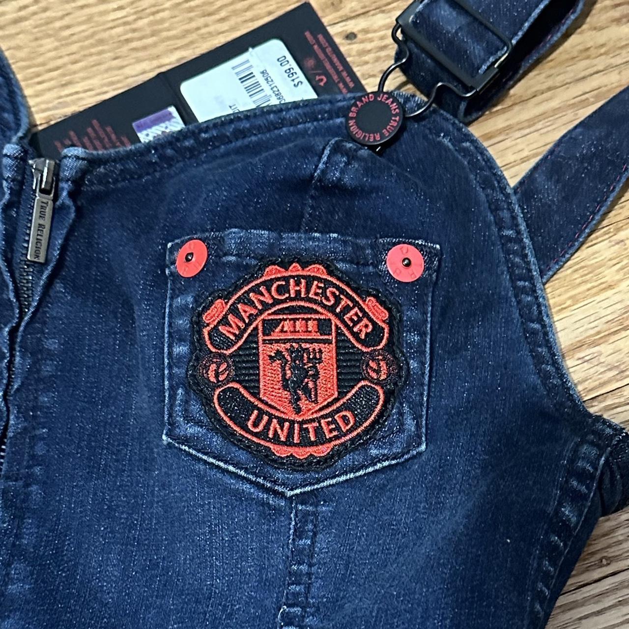 TRUE RELIGION Manchester United denim jumpsuit (has... - Depop