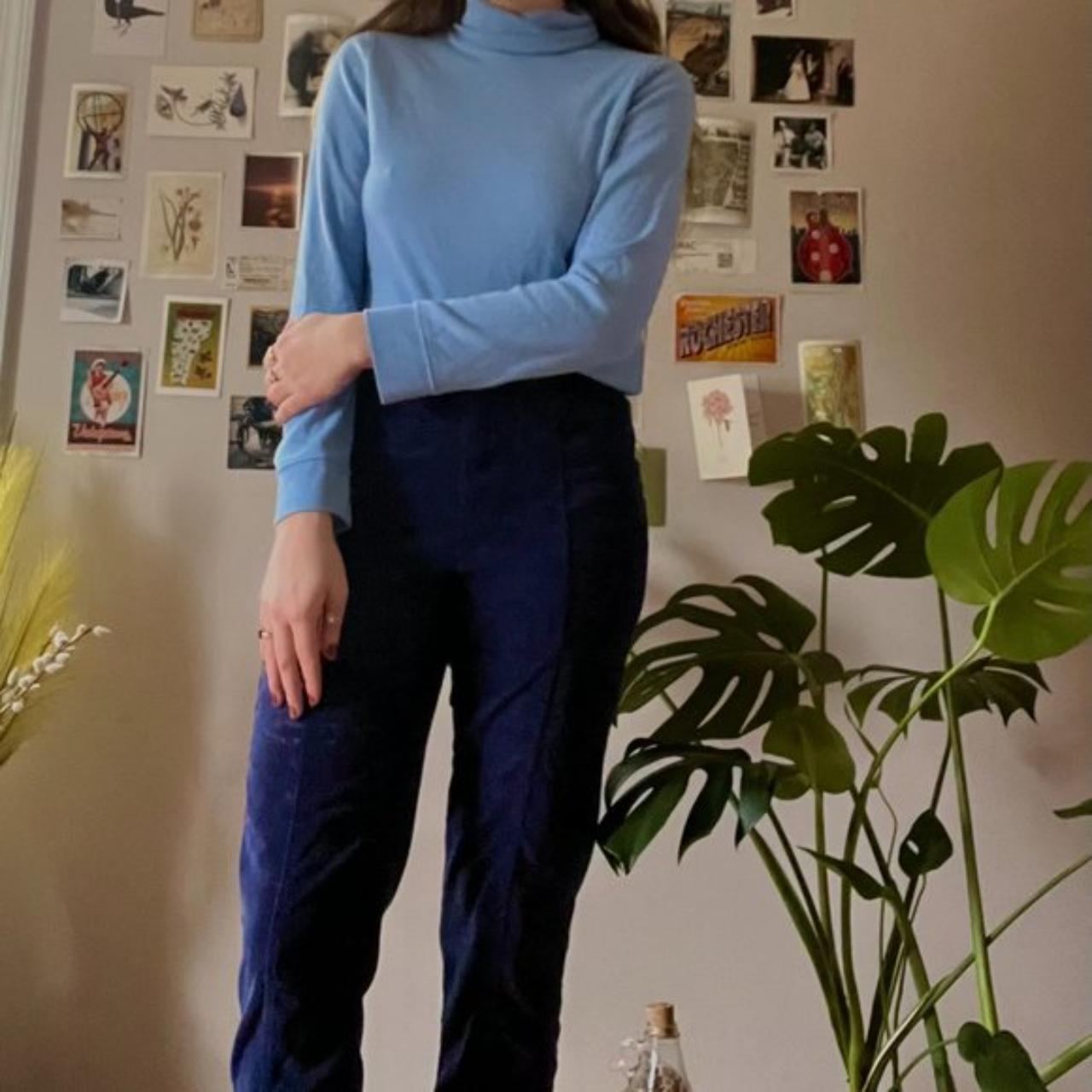90s light blue turtle neck -Great in layered... - Depop