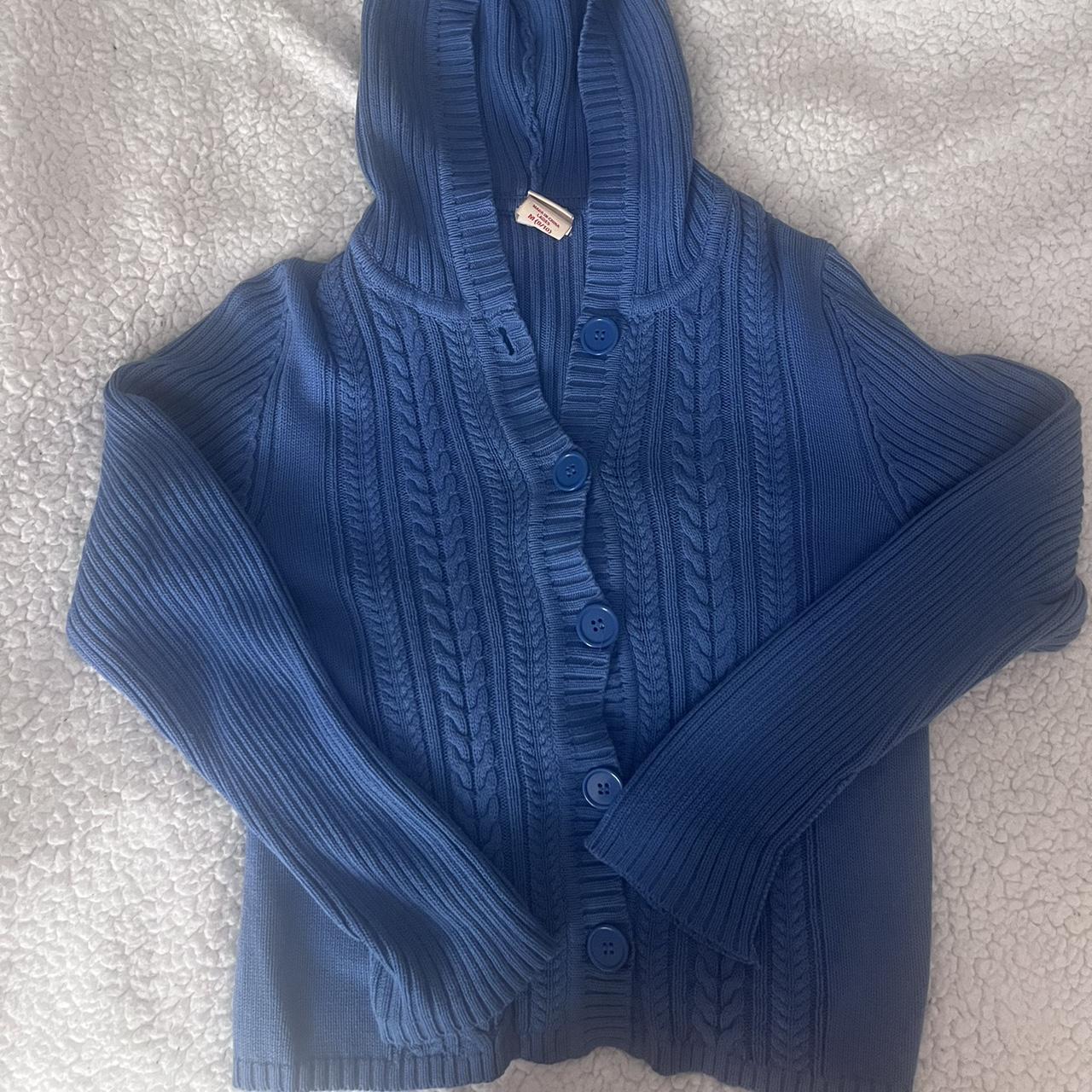 Cute light blue button up sweater super soft and... - Depop