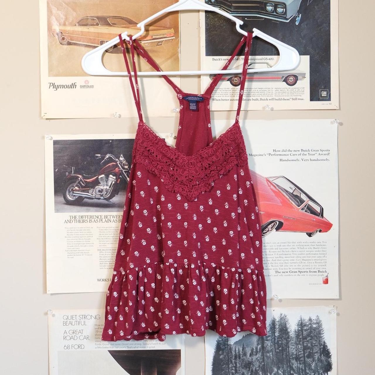 Red/burgundy razor back tank top perfect for summer ... - Depop