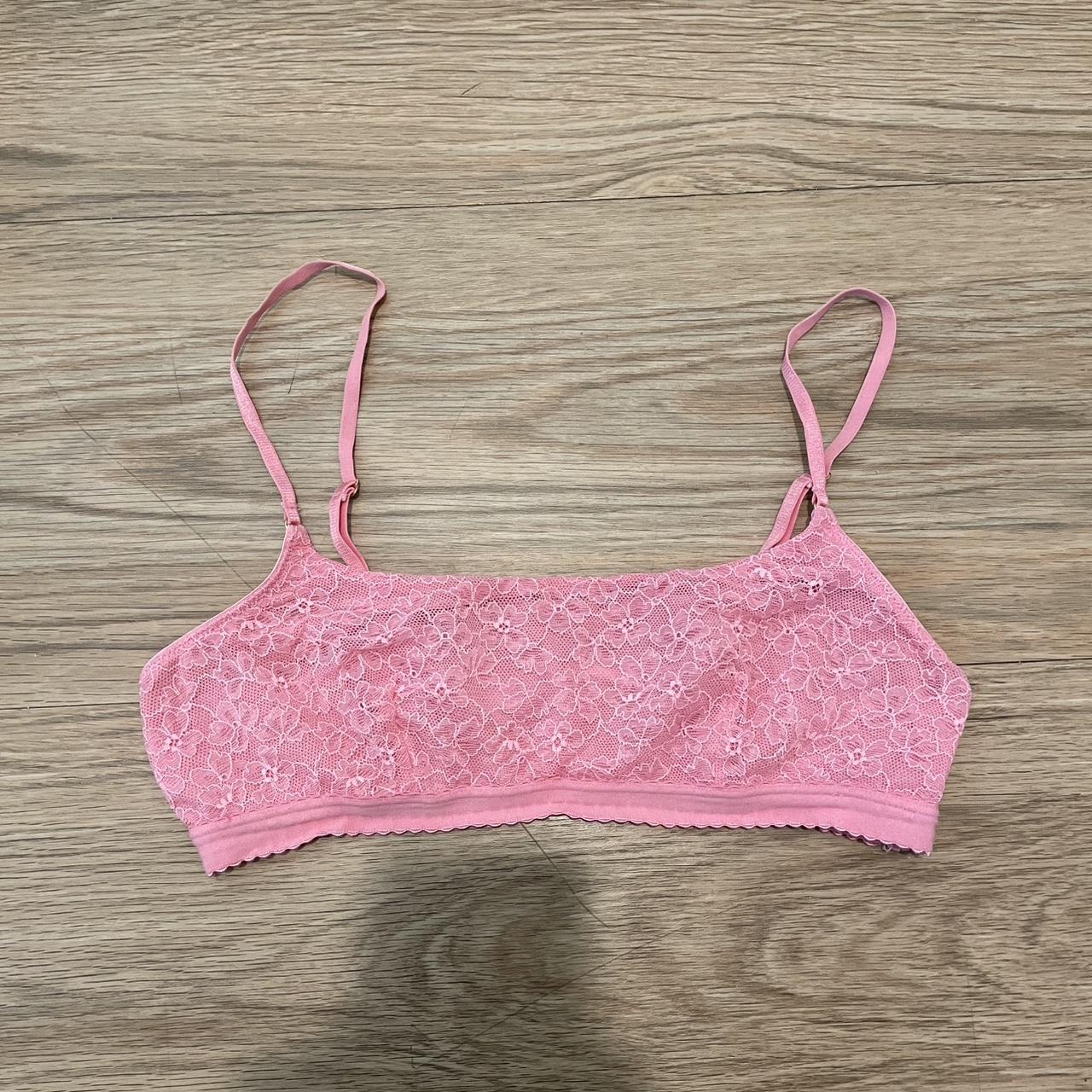 pink lace bralette - Depop