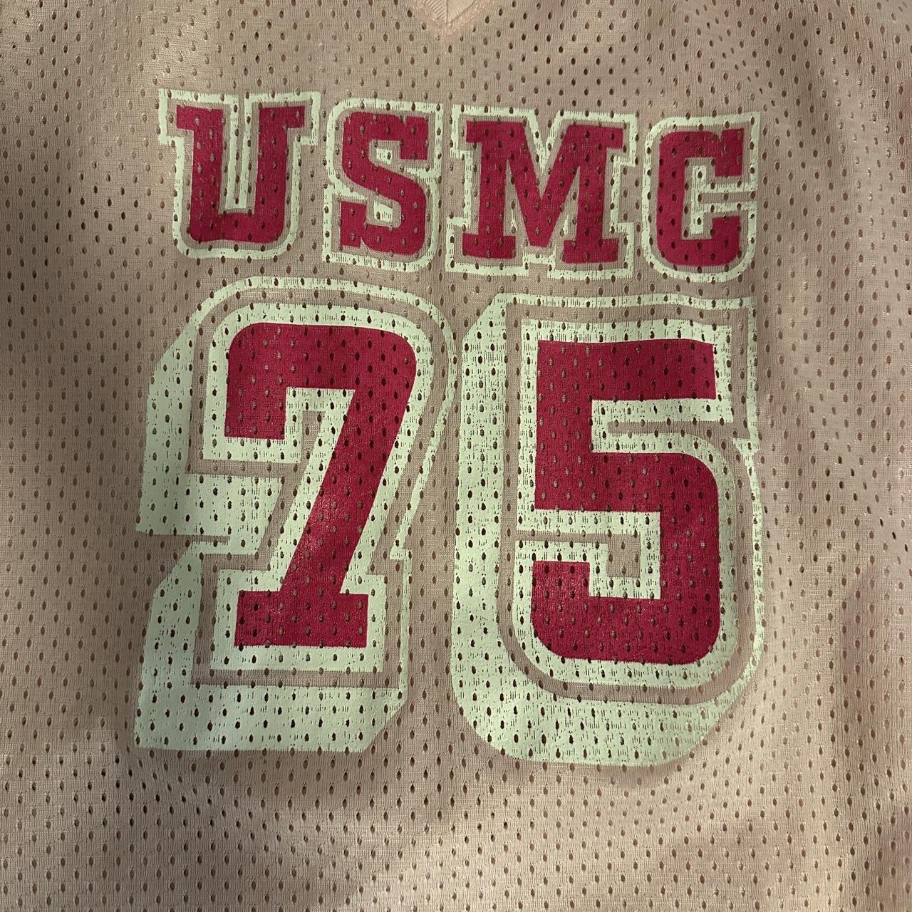 USMC pink and white jersey Small staining near neck... - Depop
