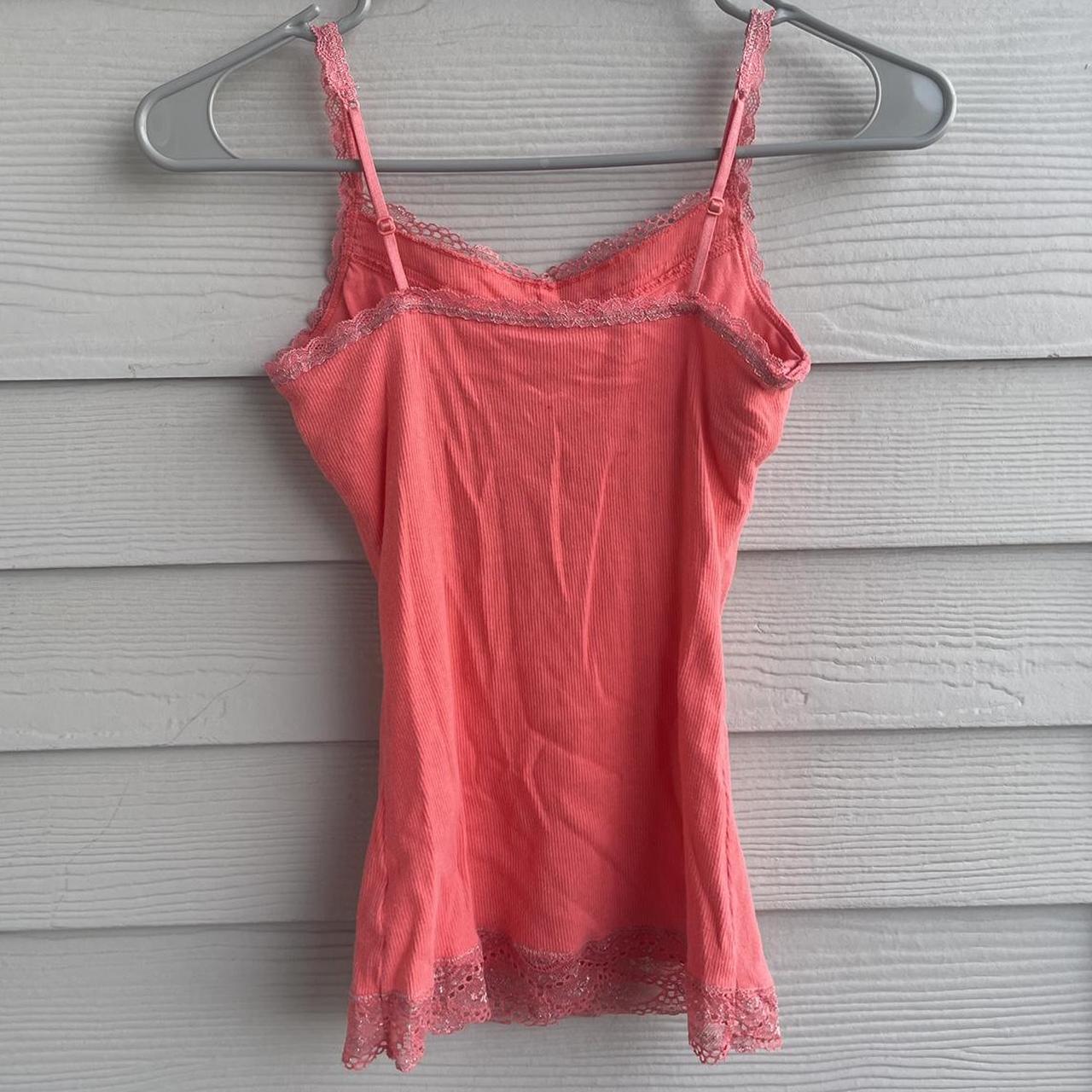 🫶LACE CAMI TOP🫶 Coral lace cami top from Justice... - Depop