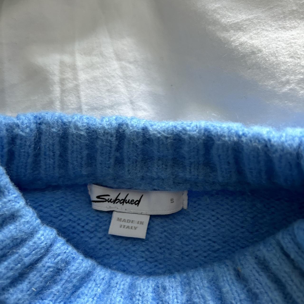 - subdued blue bonjour jumper 💧💧 - size s but would... - Depop