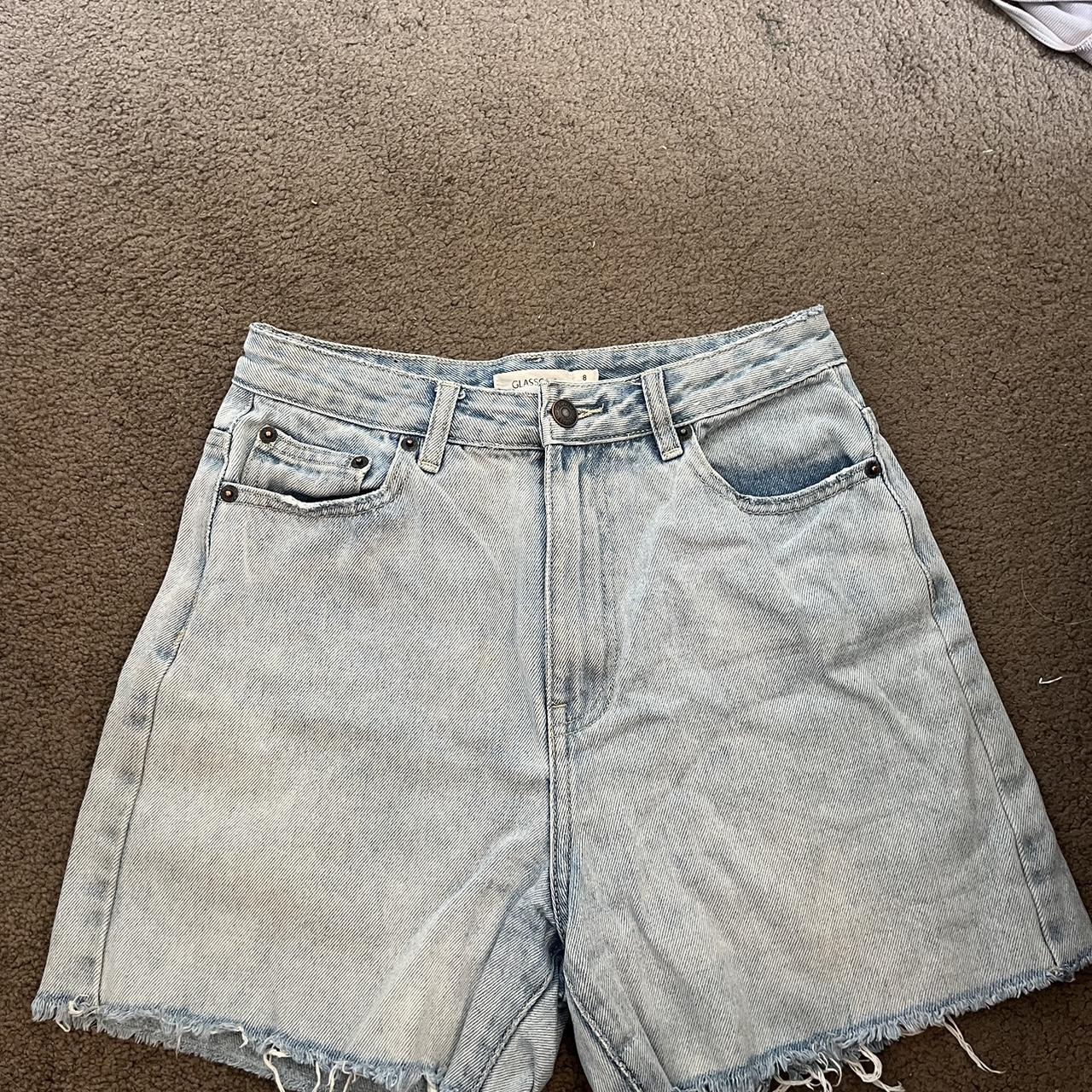 light wash glassons denim shorts - Depop