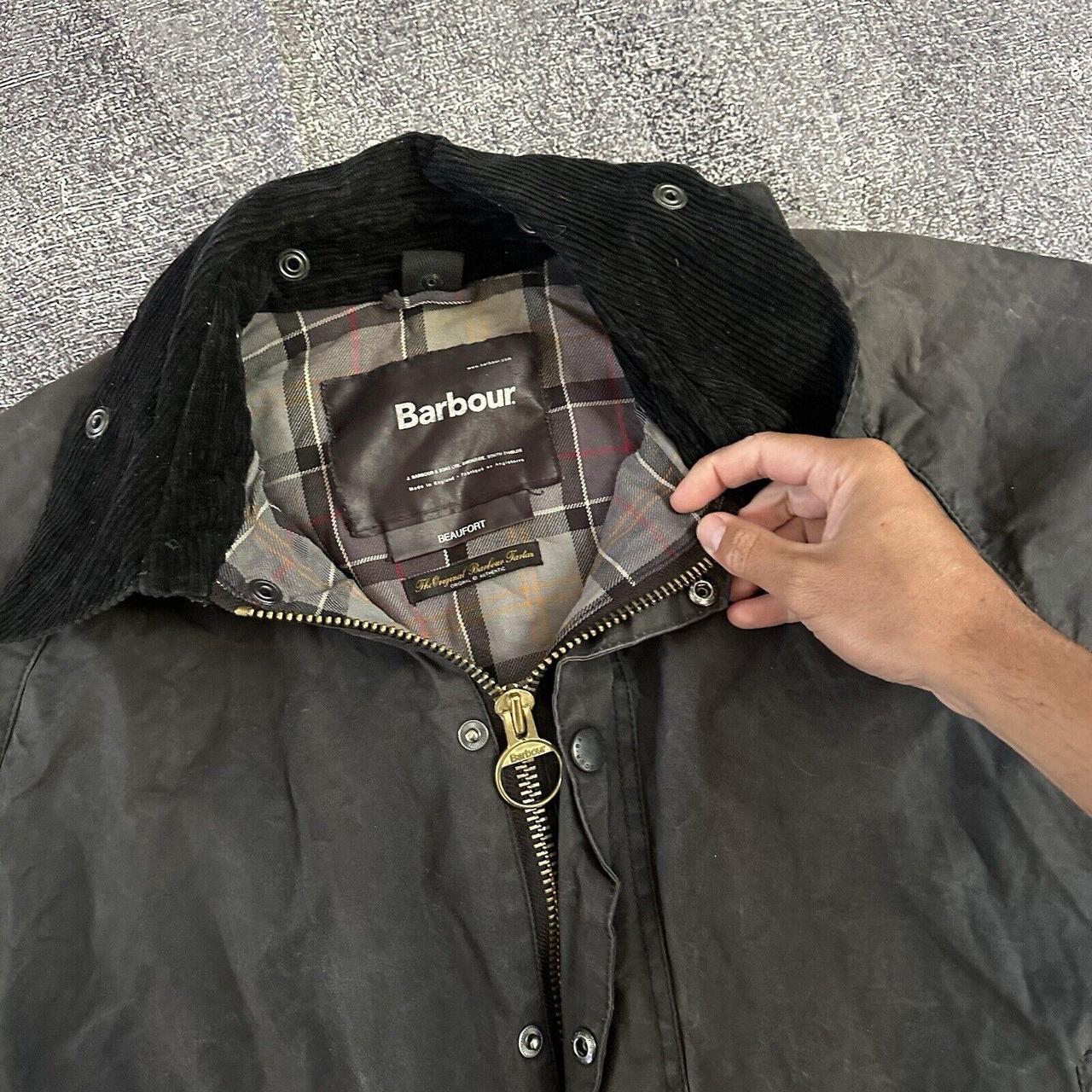 Men's Barbour Classic Beaufort Wax Cotton Gray... - Depop