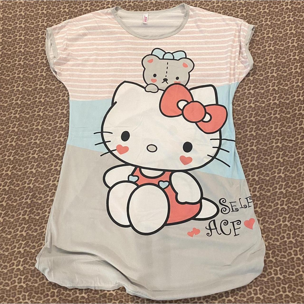 sanrio hello kitty pajamas nightgown hello kitty... - Depop