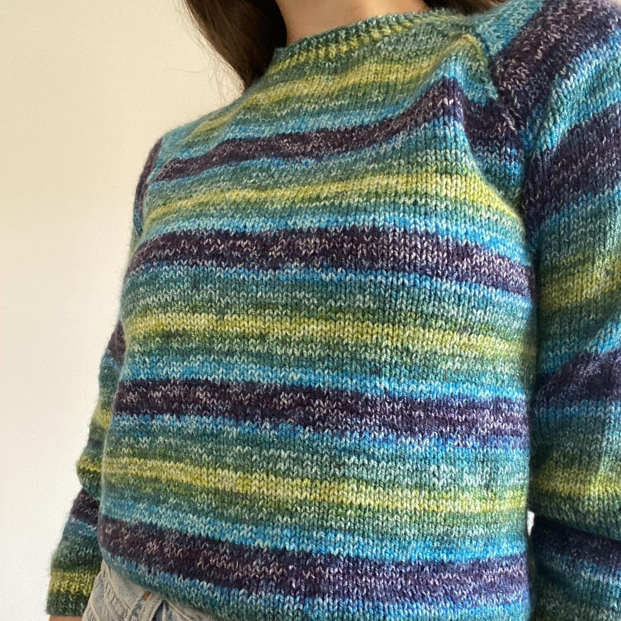 Adorable vintage knitted striped jumper in various... - Depop