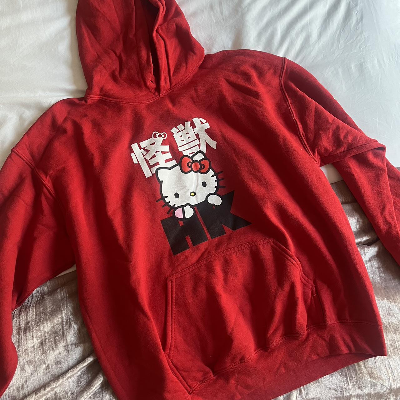 💌 red hello kitty hoodie (string missing) no known... - Depop