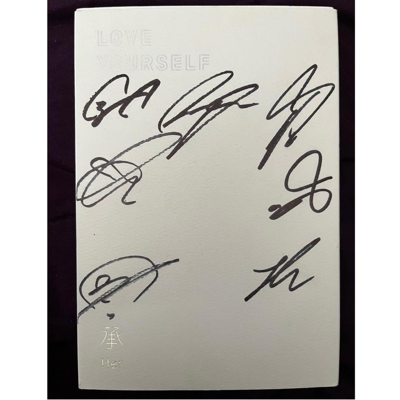 BTS PROMO SIGNED HER LOVE YOURSELF ALBUM 삐매 sticker... - Depop