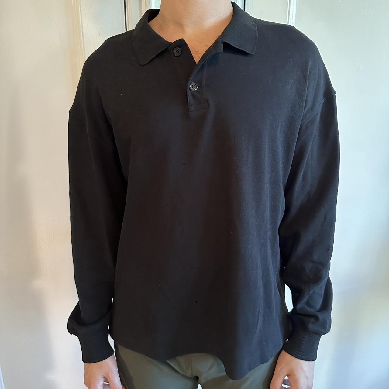 COS black long sleeve polo shirt. •high quality,... - Depop