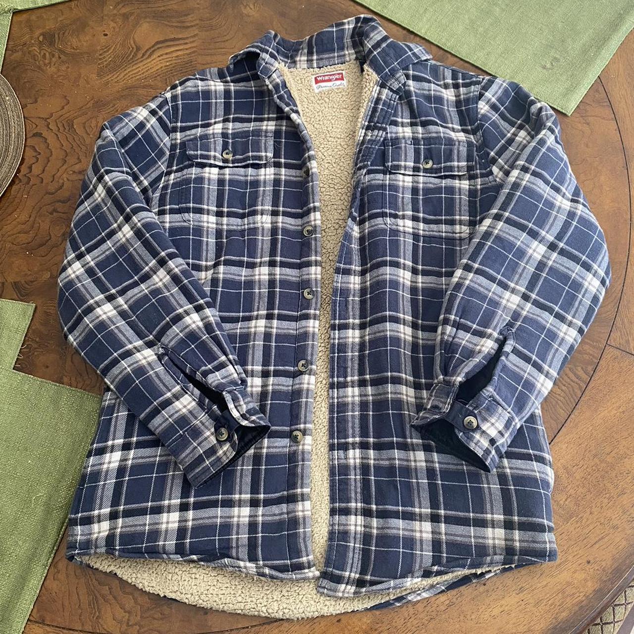 Wrangler plaid quilted wool lined jacket with... - Depop