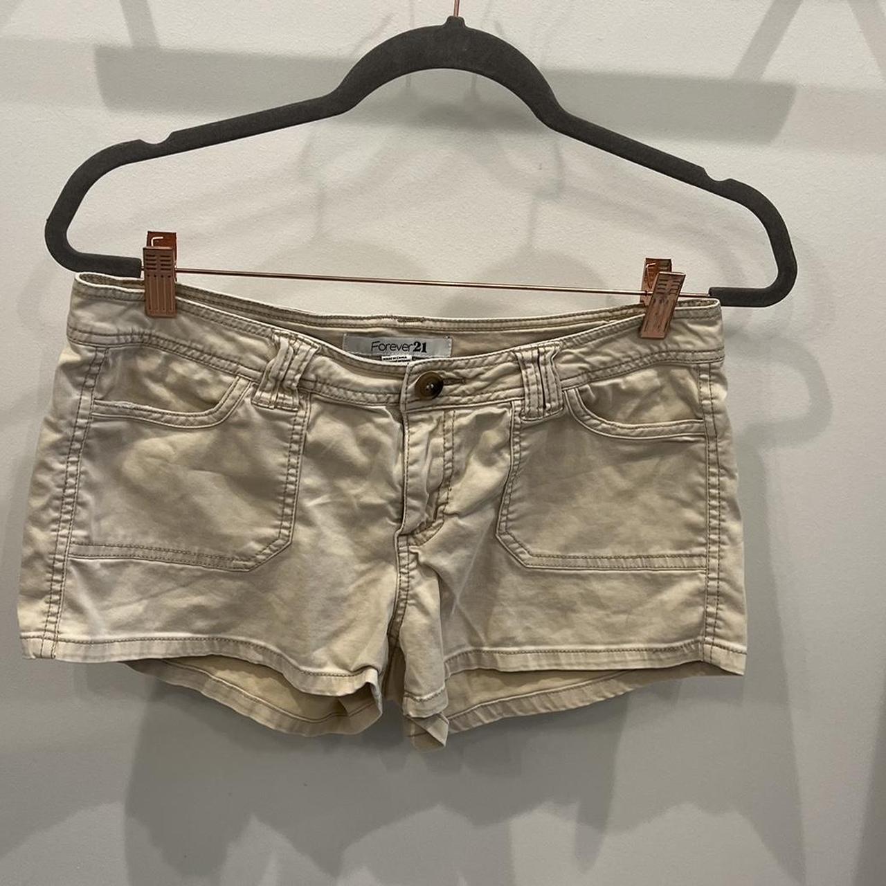 Mini khaki shorts! Size 28 but a little short! In... - Depop