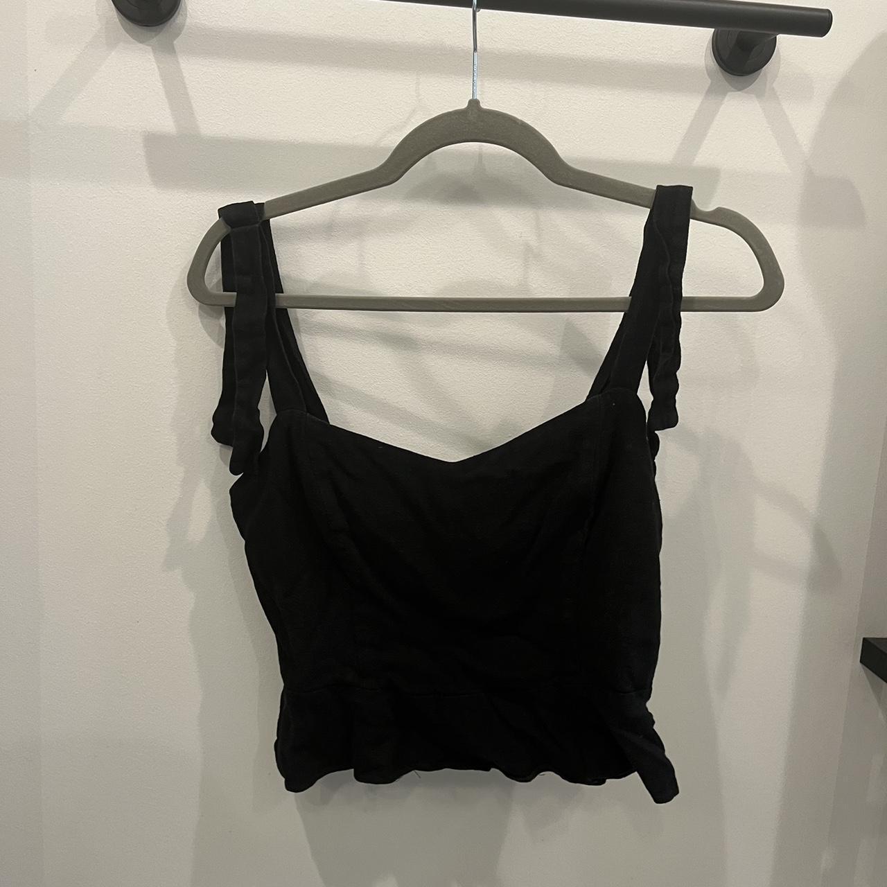 Black tank top! Straps tie at top of shoulder but... - Depop