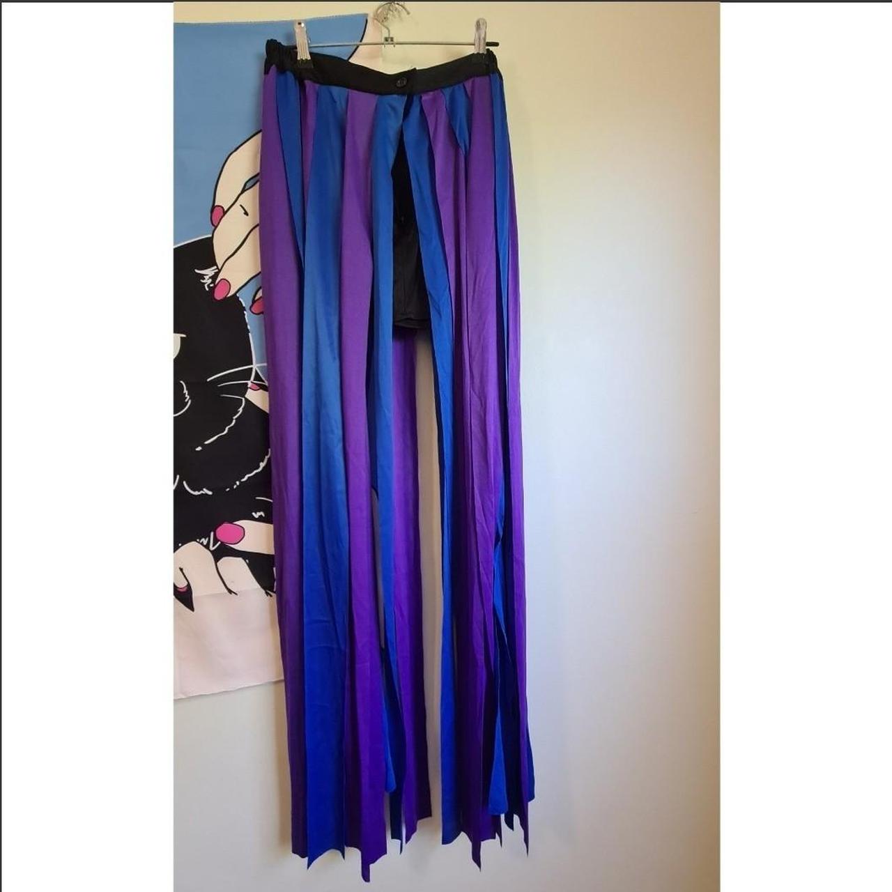 Tattered Dance Skirt Short black skirt with blue... - Depop