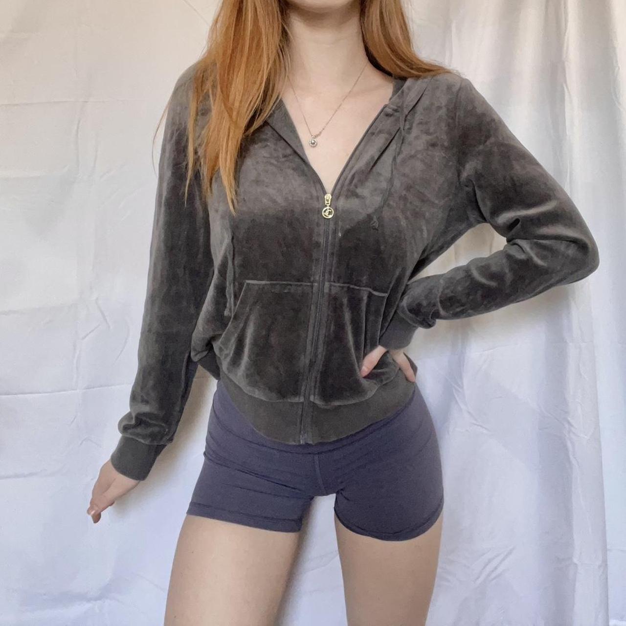 🖤 Juicy Couture Velour Zip Up Jacket 🖤 Gray Juicy... - Depop