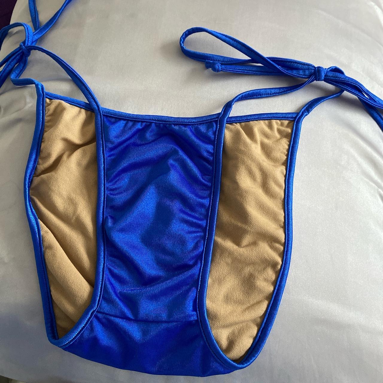 Vintage deadstock shiny metallic royal blue high cut... - Depop