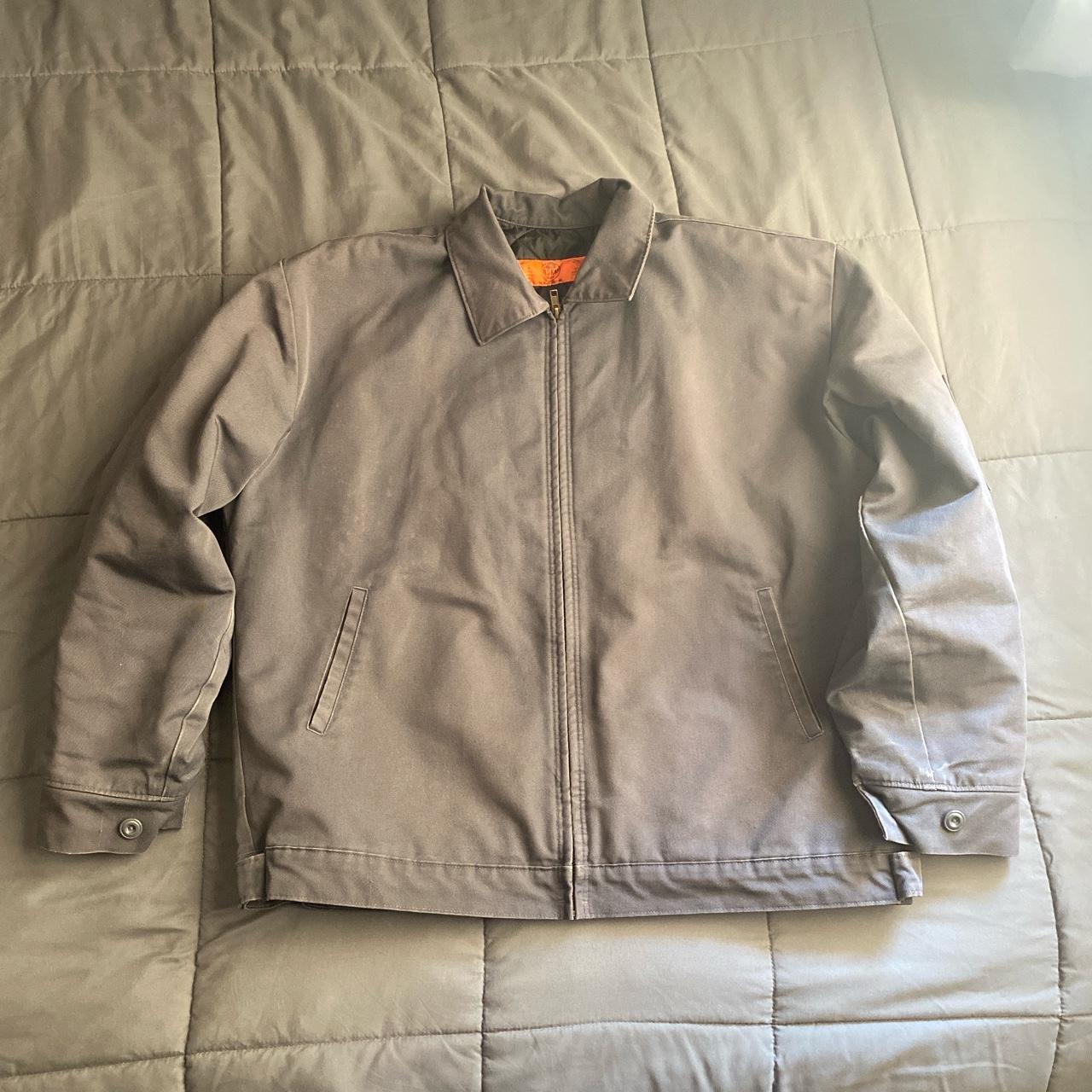 Red Kap Men's Grey and Silver Jacket | Depop