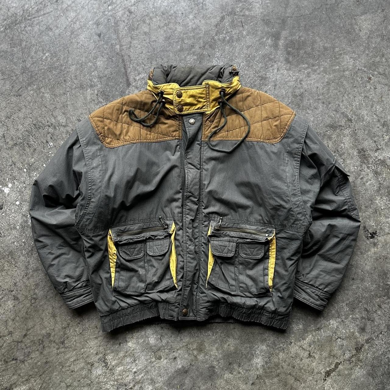 vintage 80s puffer jacket with a ton of pockets no... | Depop