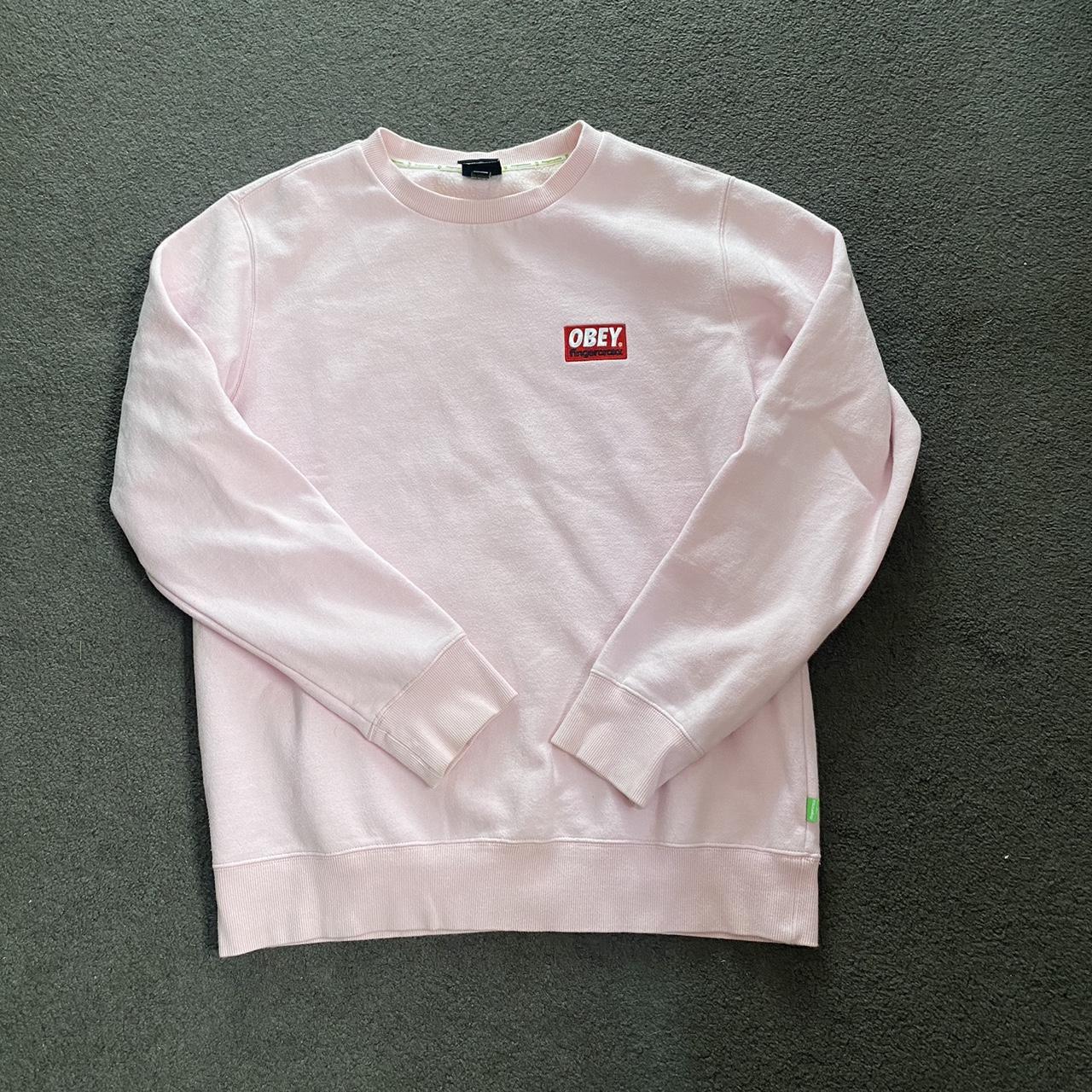 OBEY x FINGERCROXX PULLOVER JUMPER PINK SIZE XL - Depop