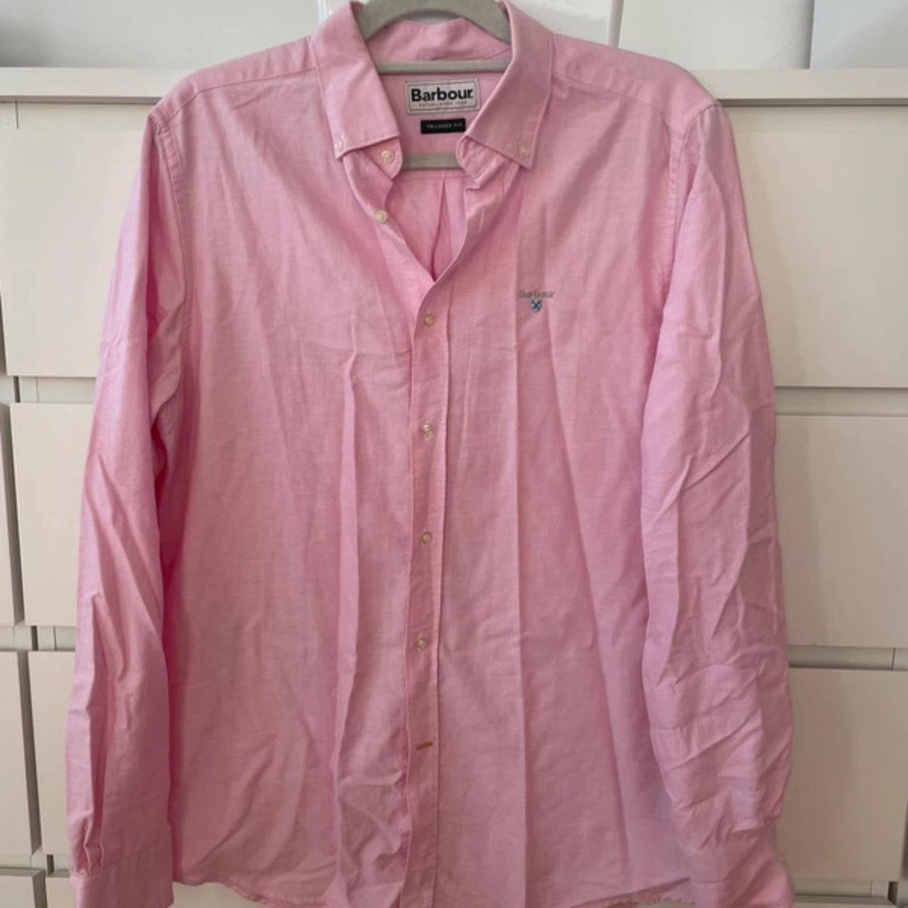 Barbour Pink Tailored Shirt • Size M • Tailored fit... - Depop