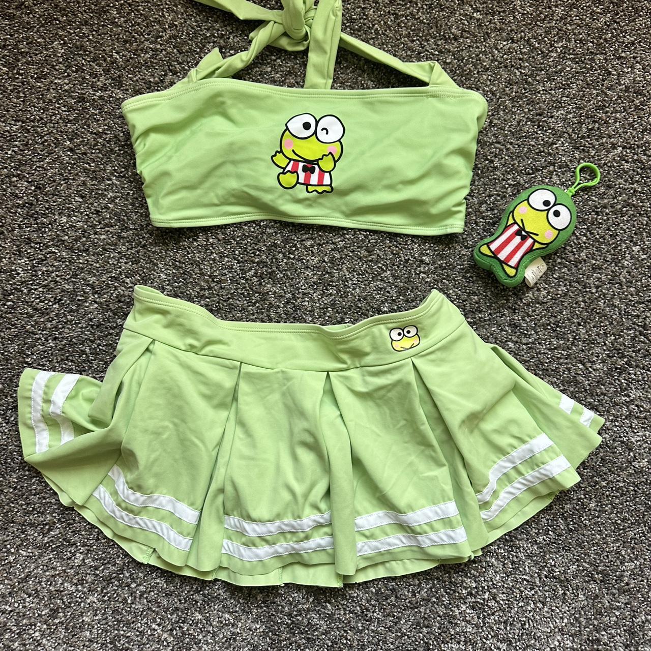 hot topic sanrio keroppi bikini swim suit - worn... | Depop
