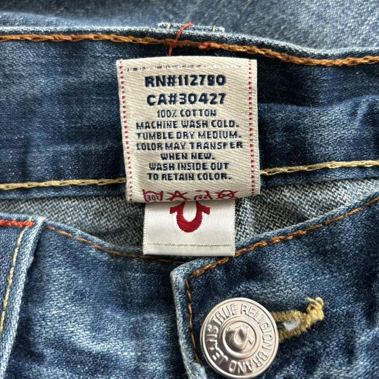 ⊹₊┈ㆍ┈ㆍ┈ㆍ୨୧ㆍ┈ㆍ┈ㆍ┈₊⊹♡꘎ TRUE RELIGION EMBROIDERED... - Depop