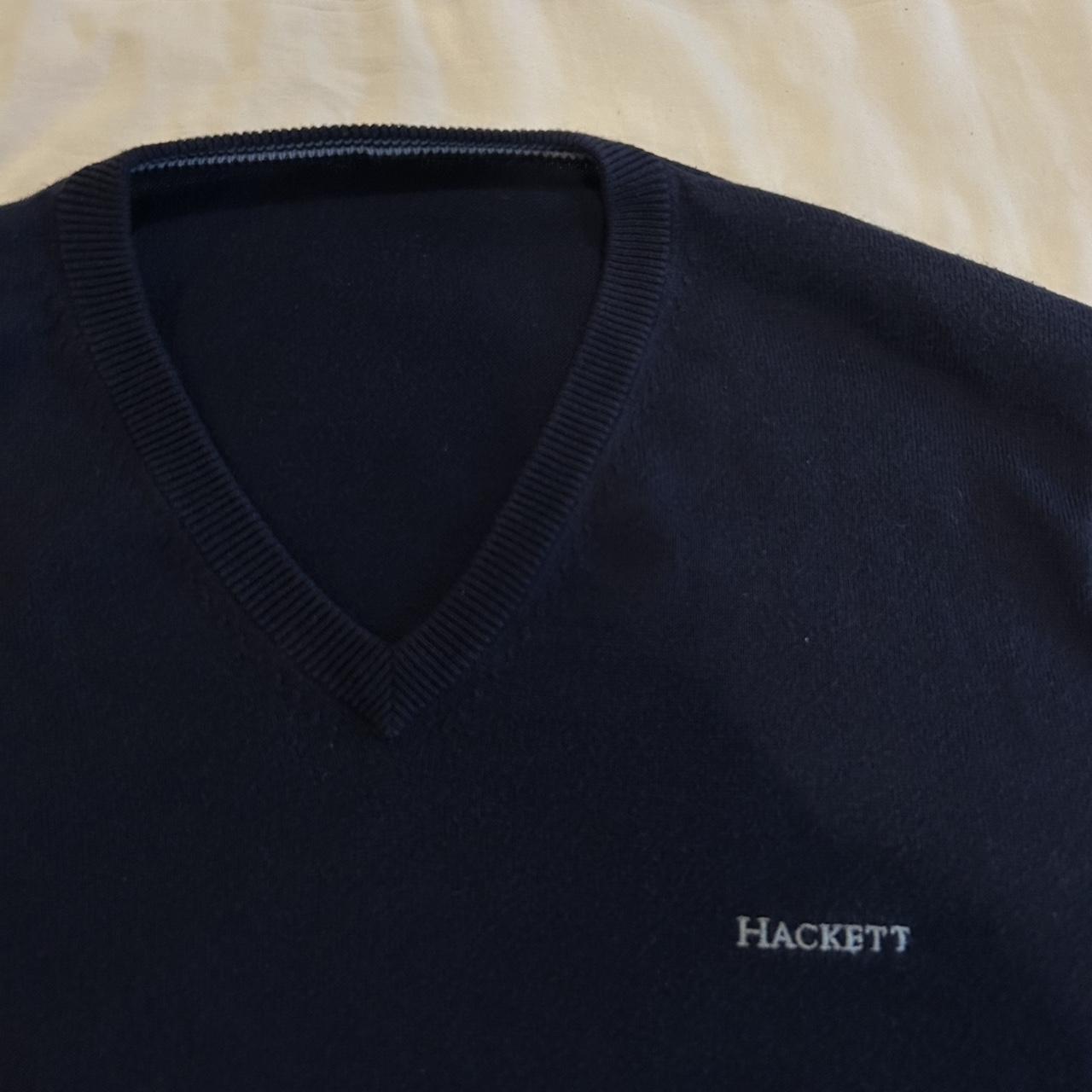 Hackett London jumper Navy jumper V neck jumper... - Depop