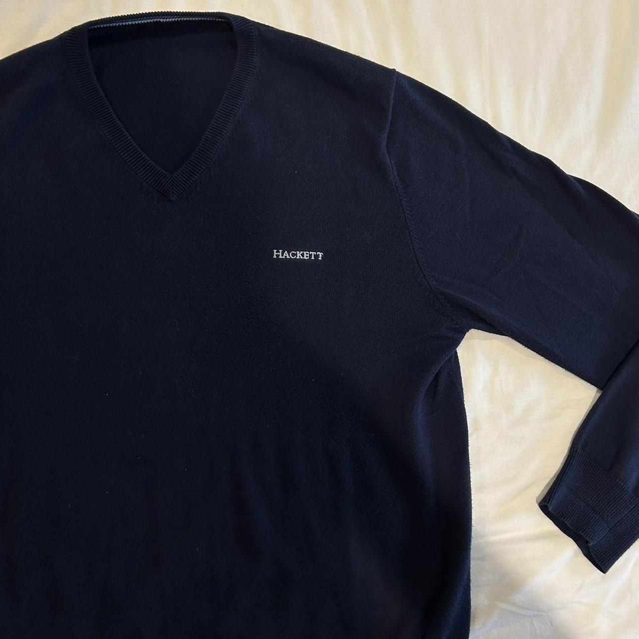 Hackett London jumper Navy jumper V neck jumper... - Depop