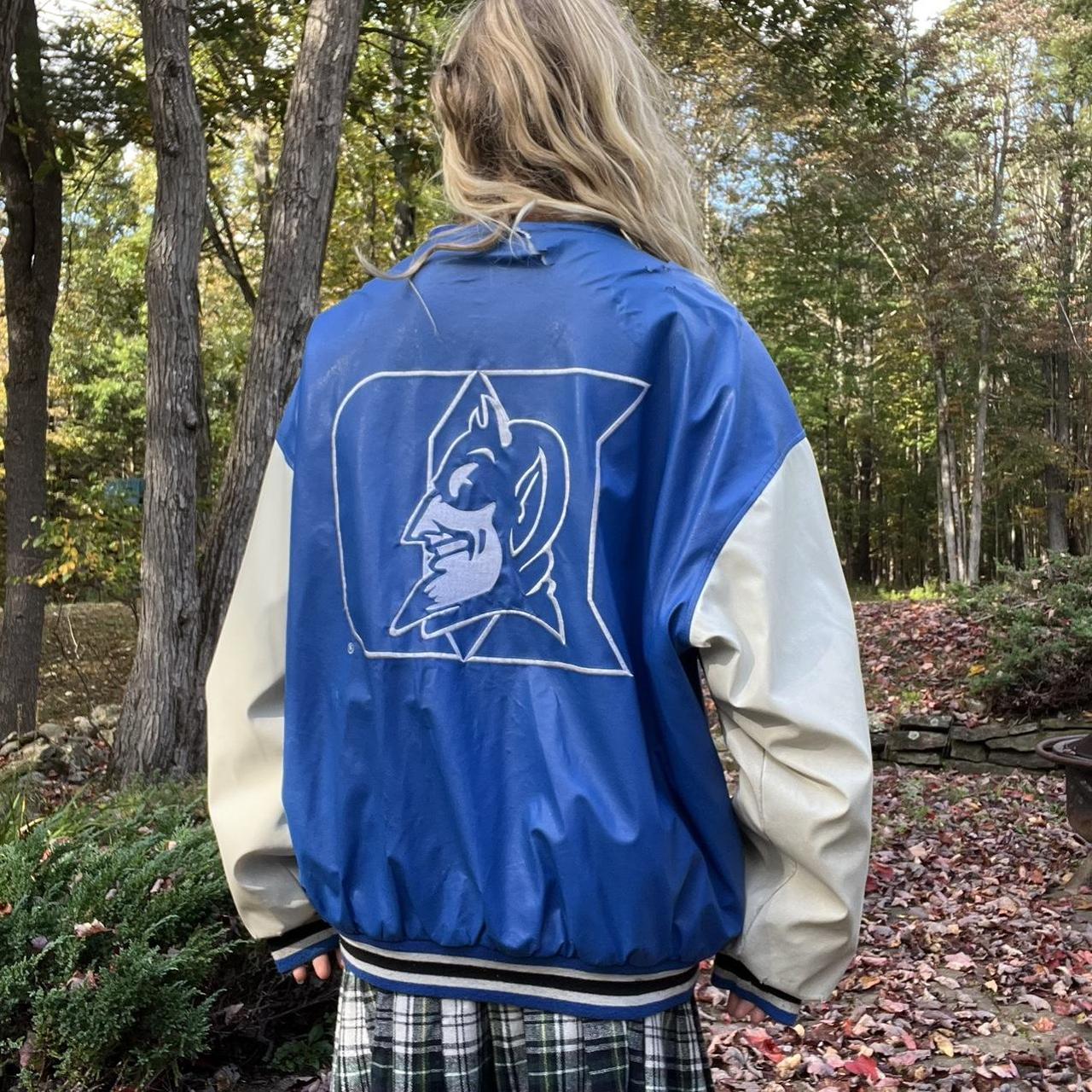 Vintage Duke blue & white varsity jacket Size XL By... - Depop