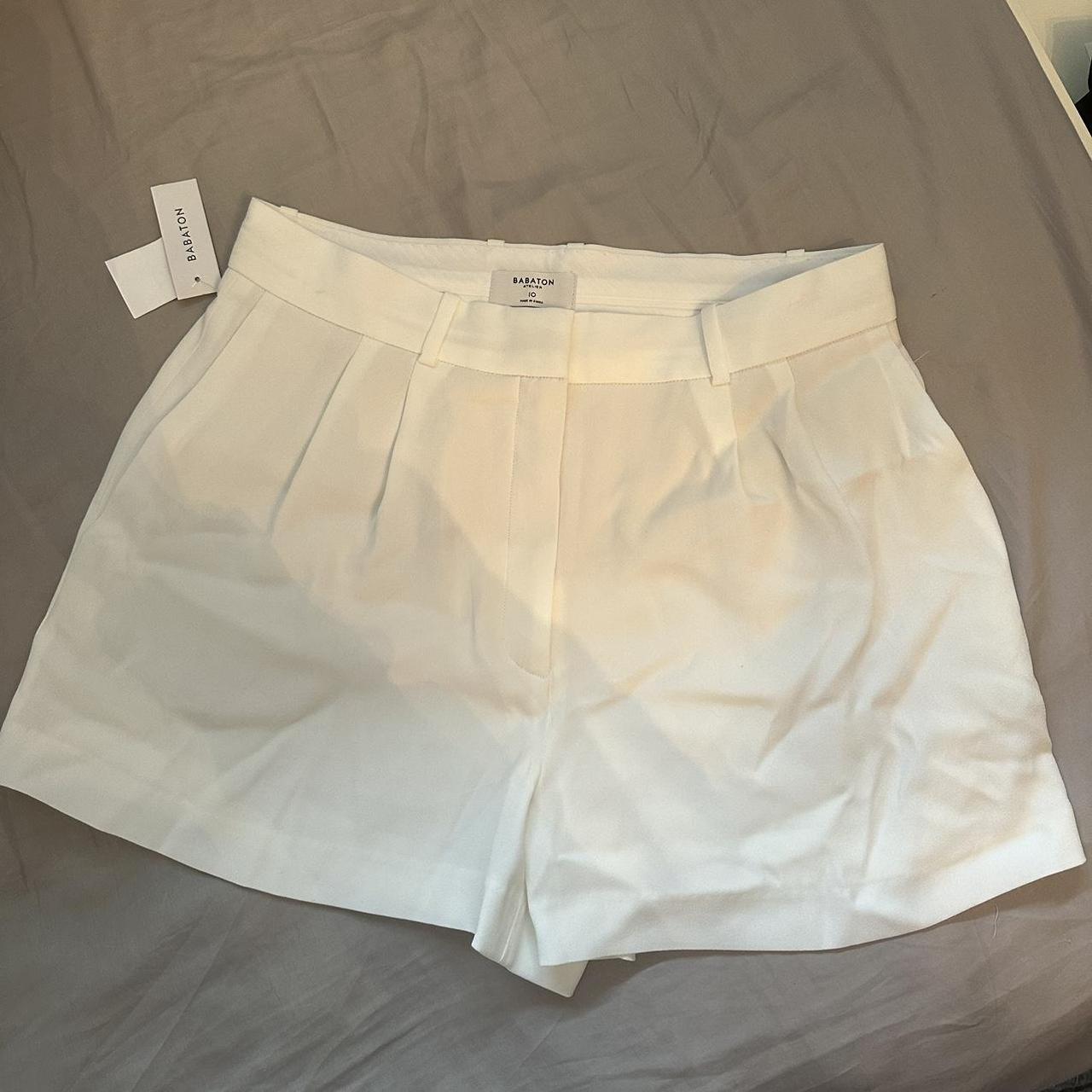 Babaton Pleated 3” True White Short New with tags!... - Depop