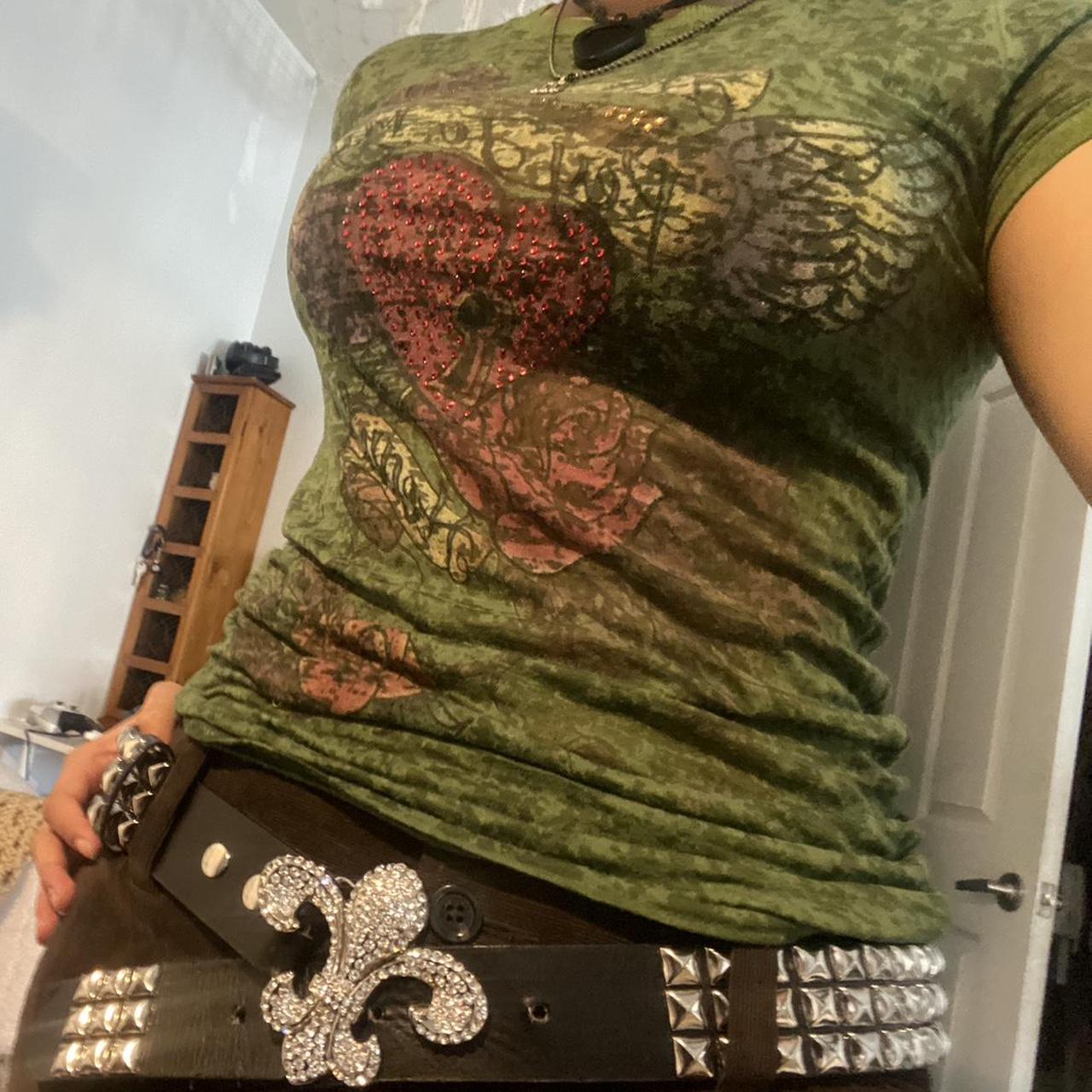 Rhinestone Leather Belt Fleur De Lis Buckle ‼️MESSAGE... - Depop