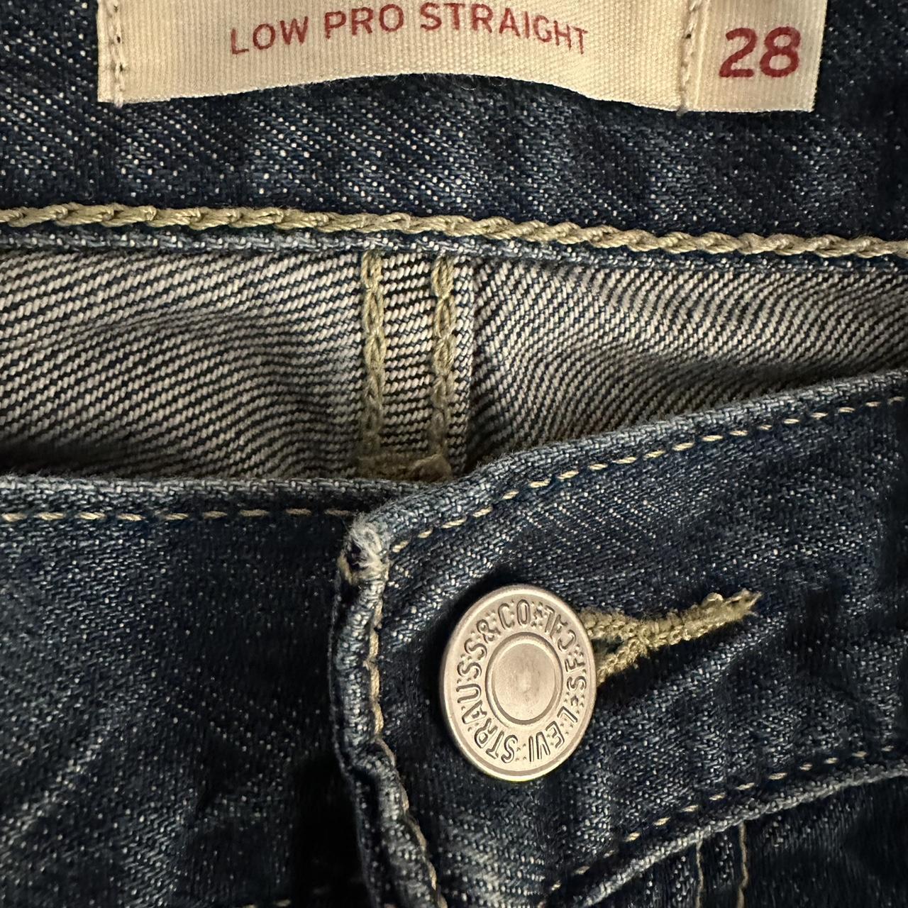 dark wash levi’s low pro straight jeans nearly new... - Depop