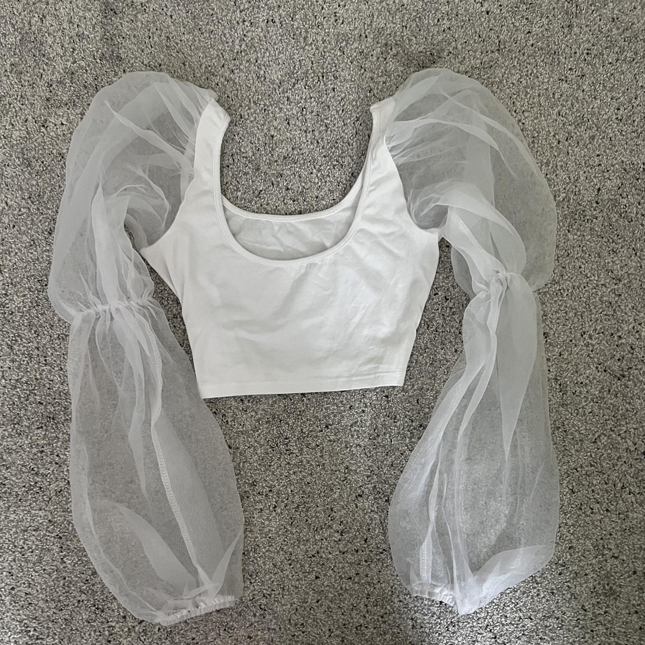 Sweet and dainty poofy sleeve white top 🤍 I bought... - Depop