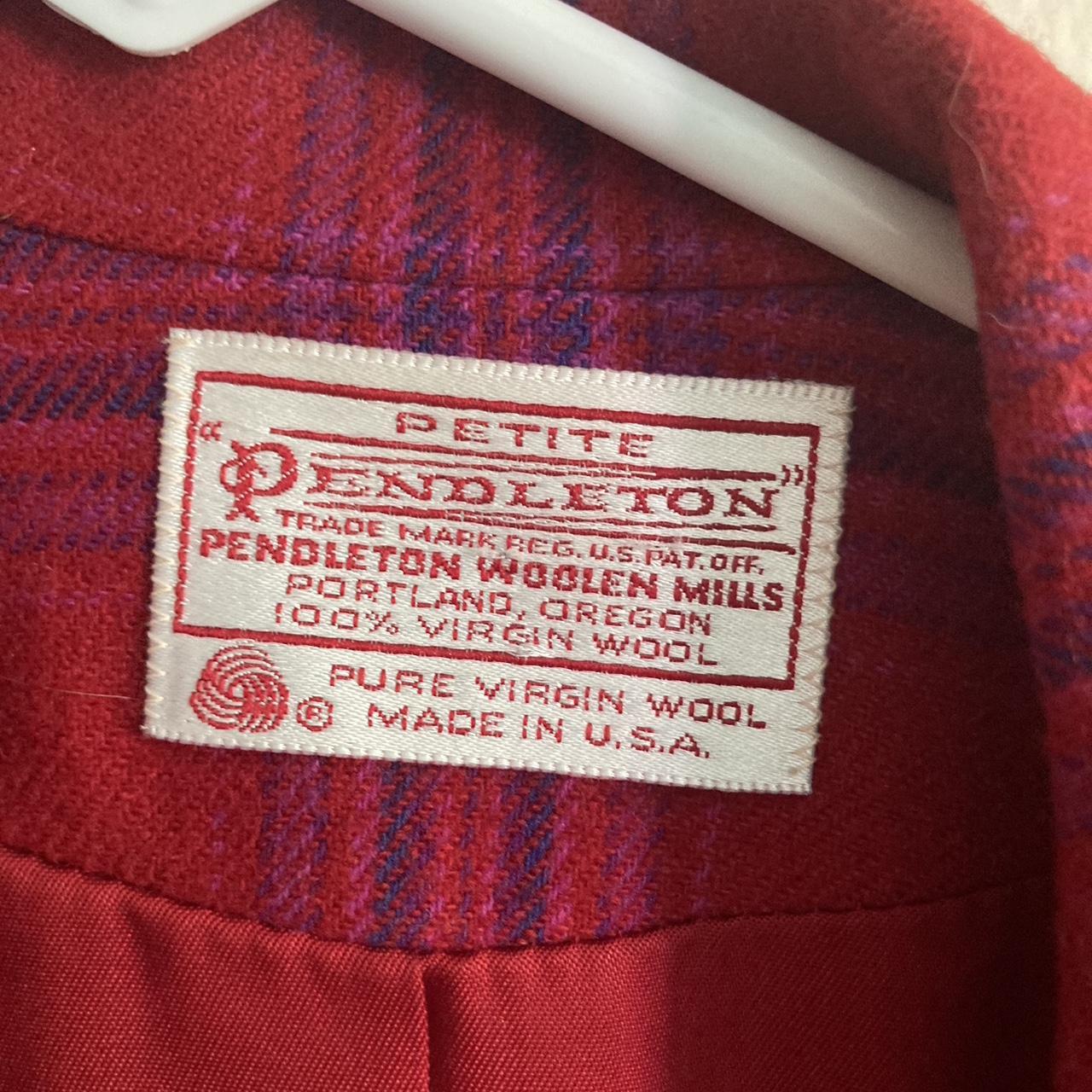 PENDLETON BLAZER Red with purple plaid, v cute... - Depop
