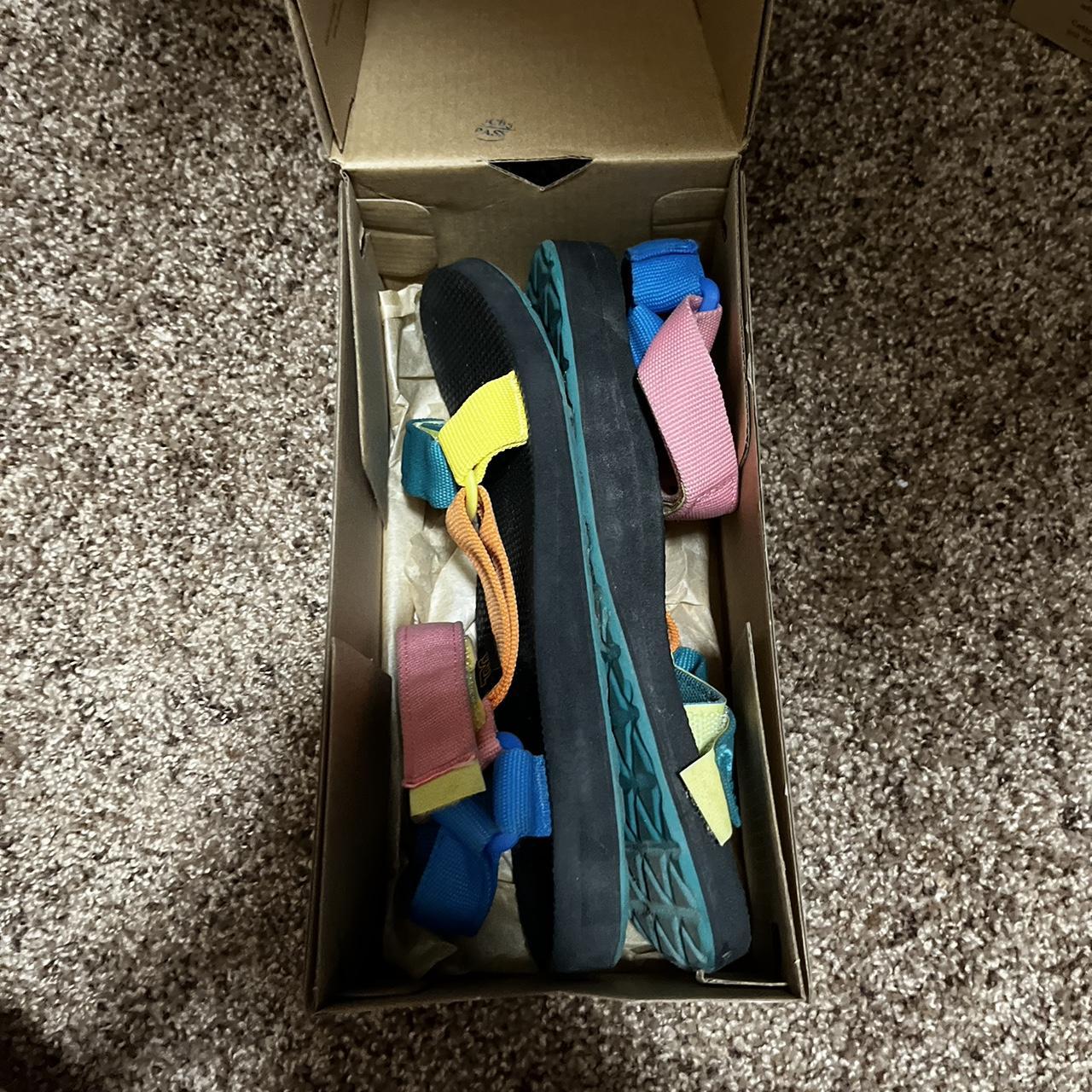 Teva Women's Orange and Yellow Sandals | Depop