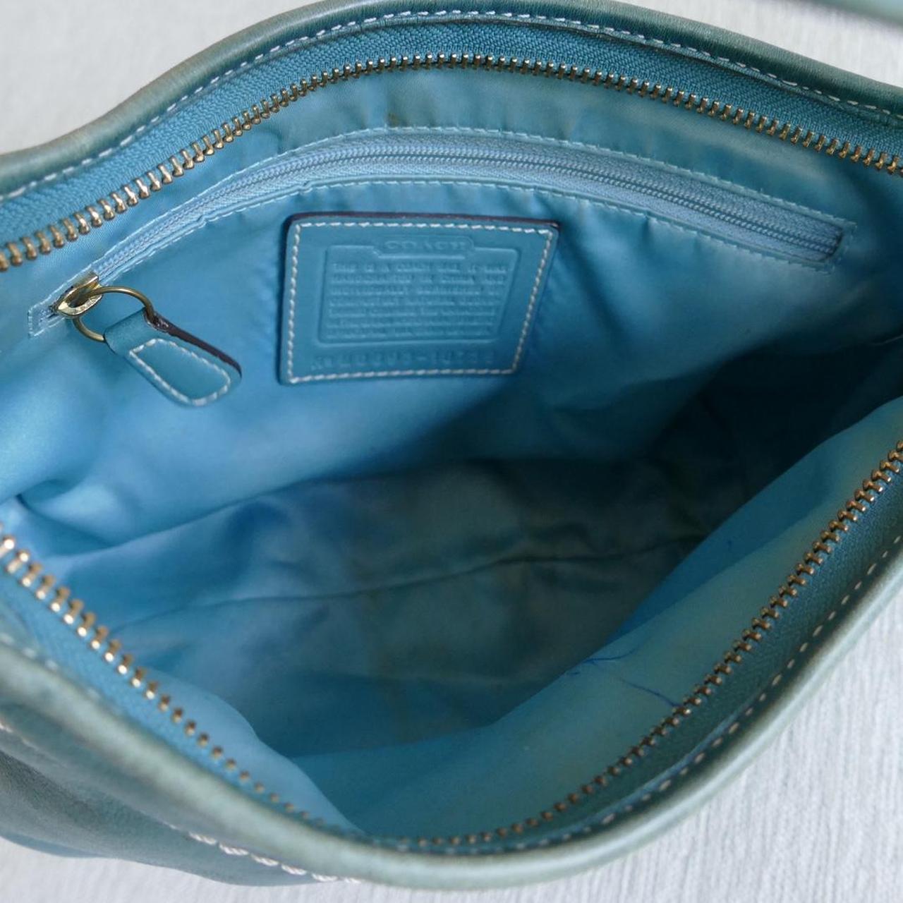 Coach Turquoise Leather Shoulder Bag REPOP!... - Depop