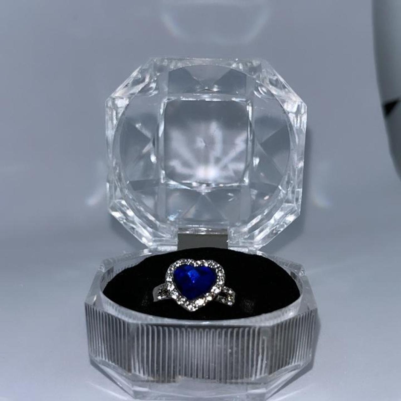 Cute silver ring with sapphire blue gem 💎... - Depop