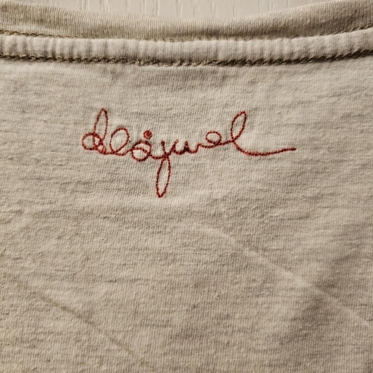 DESIGUAL FRENCH REVOLUTION TEE BEIGE SIZE LARGE 22'... | Depop