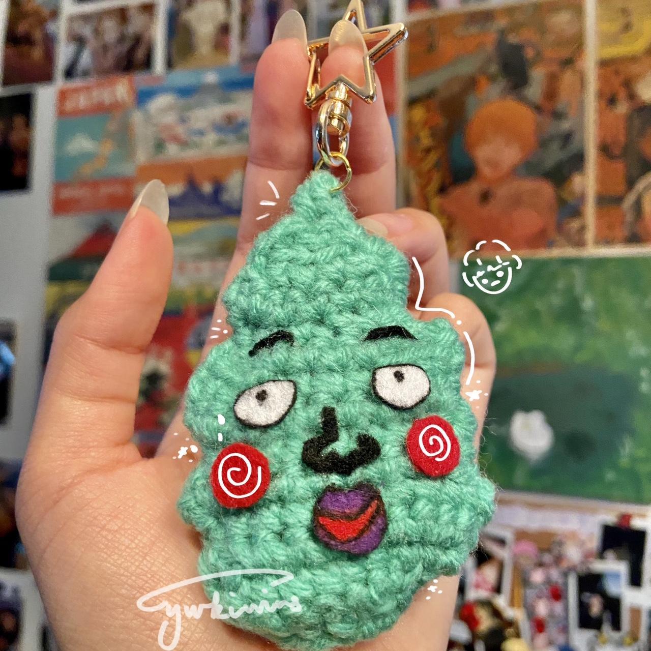 Crochet dimple mob psycho keychain plush Please... - Depop