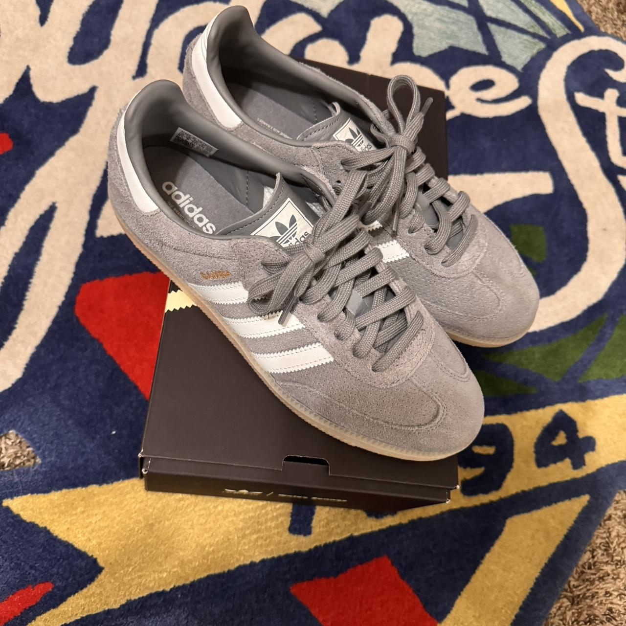 Adidas Samba Grey Bliss Orange Worn a few... - Depop