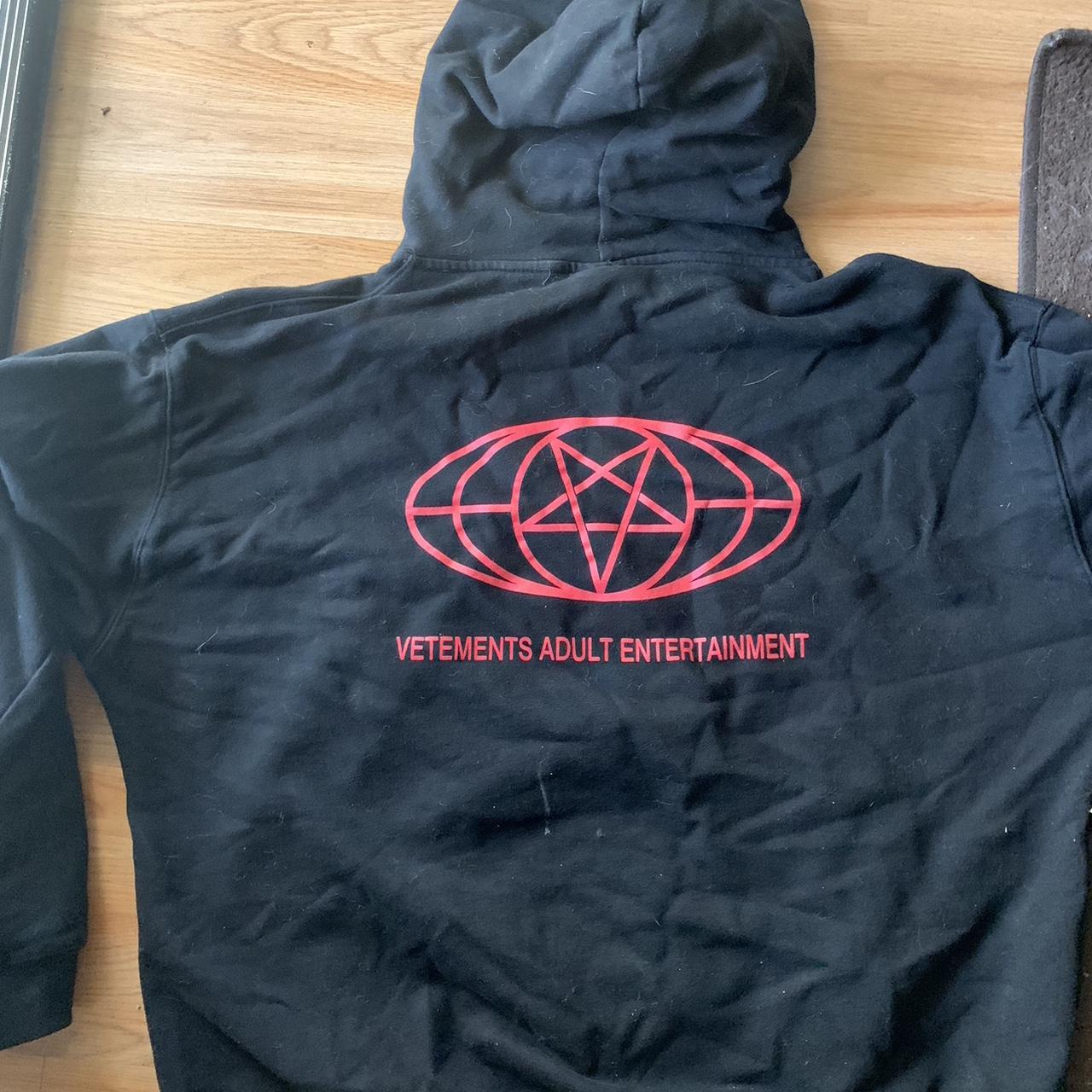 Vetements Adult entertainment hoodie Size L Fits... - Depop