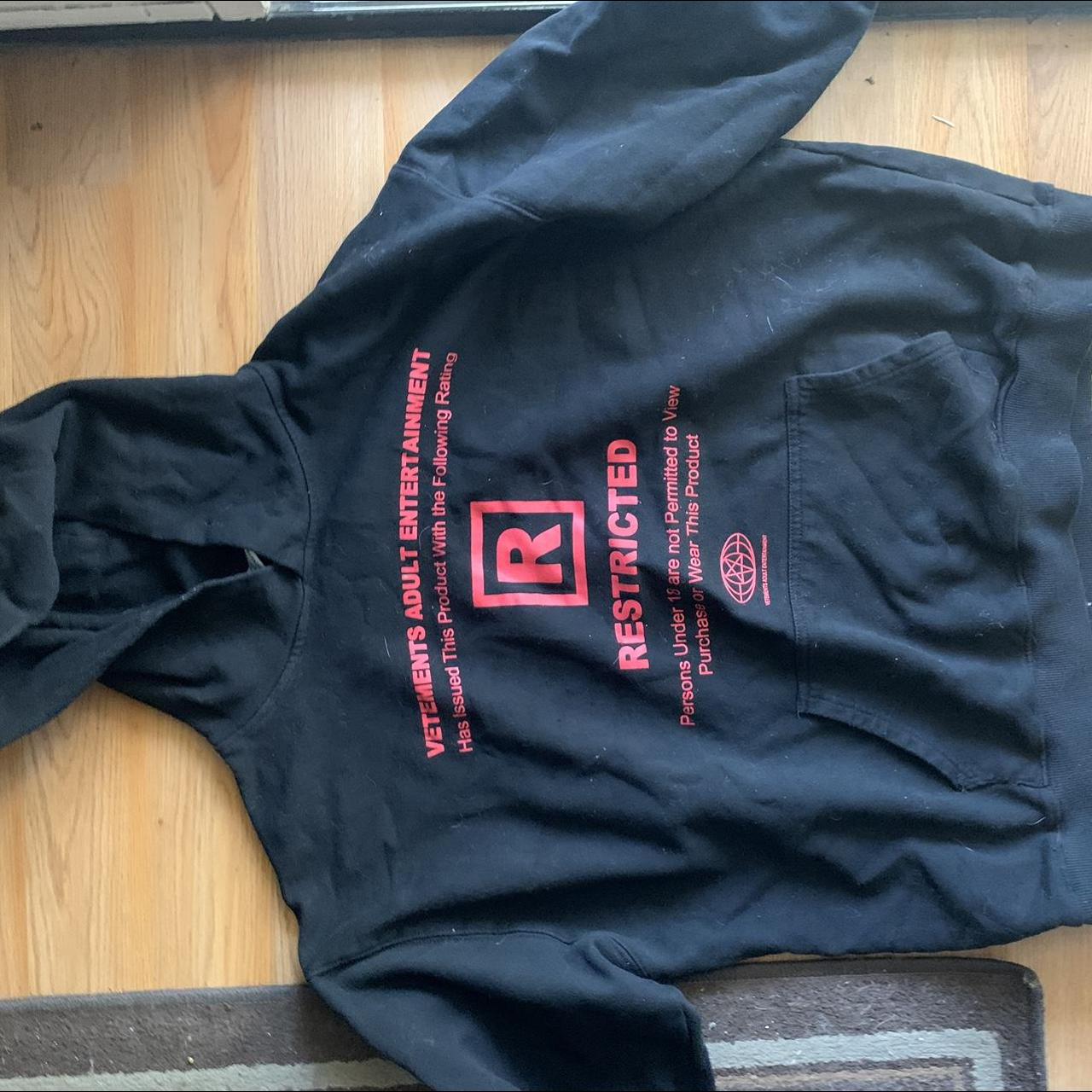 Vetements Adult entertainment hoodie Size L Fits... - Depop