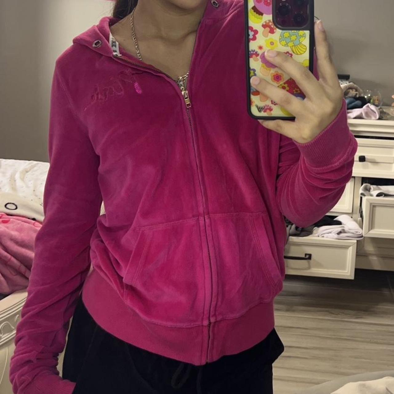 Beautiful y2k pink velour sweater #y2k - Depop
