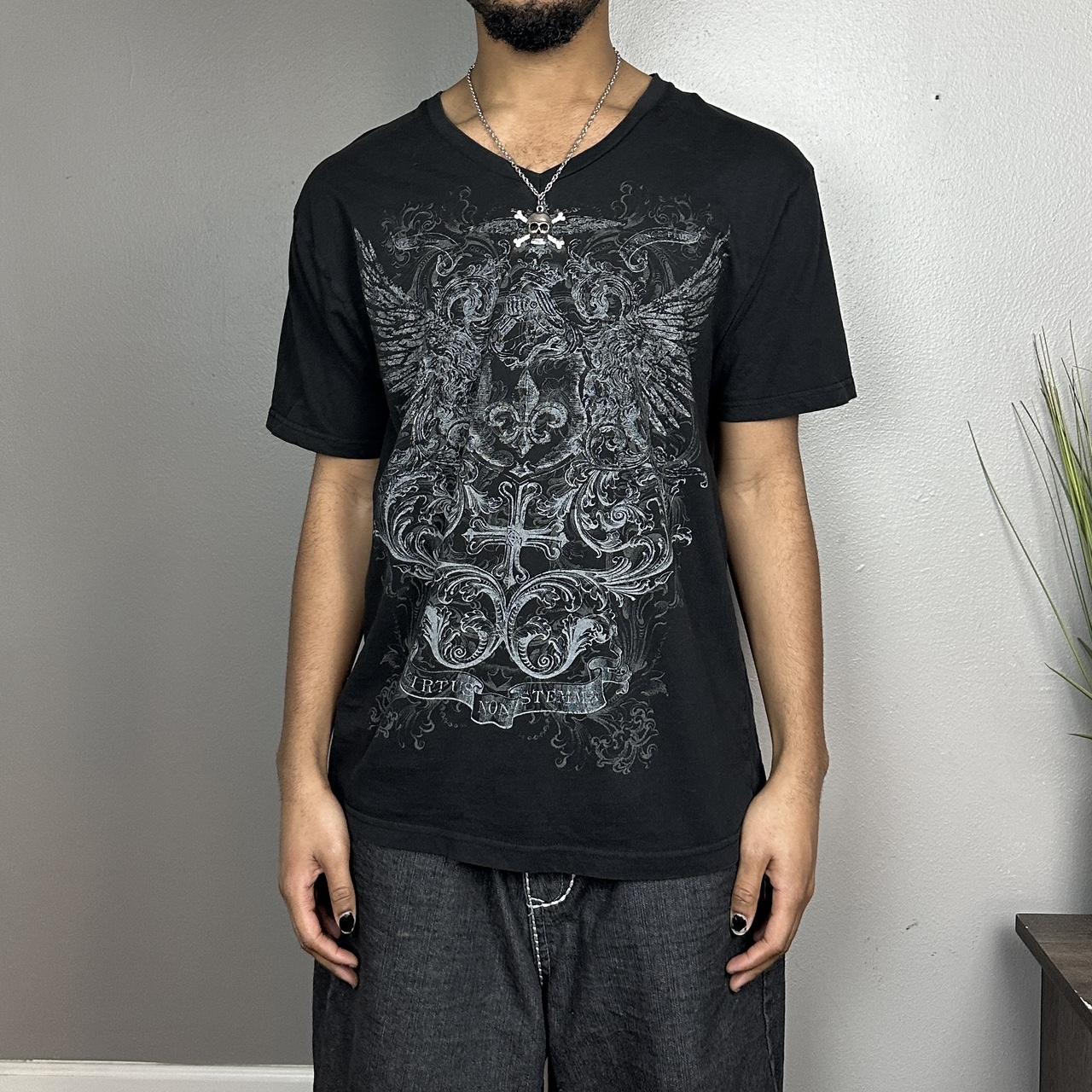 black grunge tee size: large model is... | Depop