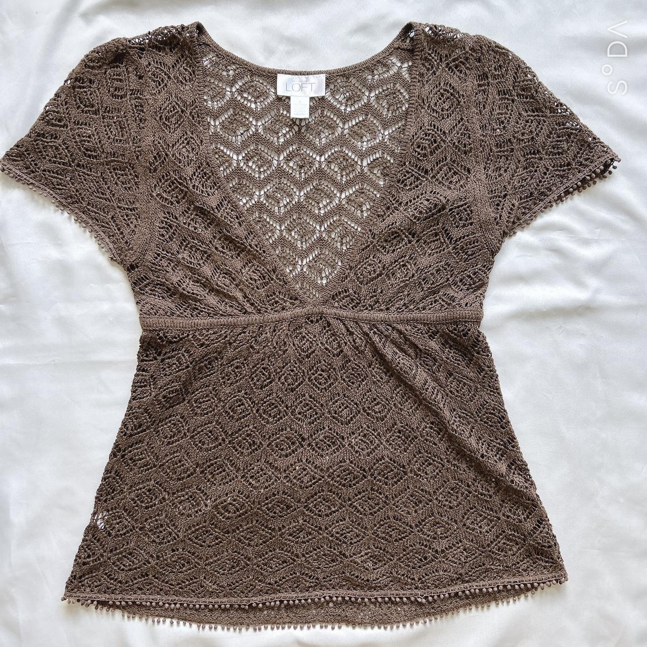 Brown knit top ♡♡♡ Brand: Loft Size: Small... - Depop